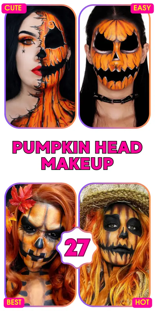 Pumpkin Head Makeup: 27 Creative and Easy Ideas for Halloween
