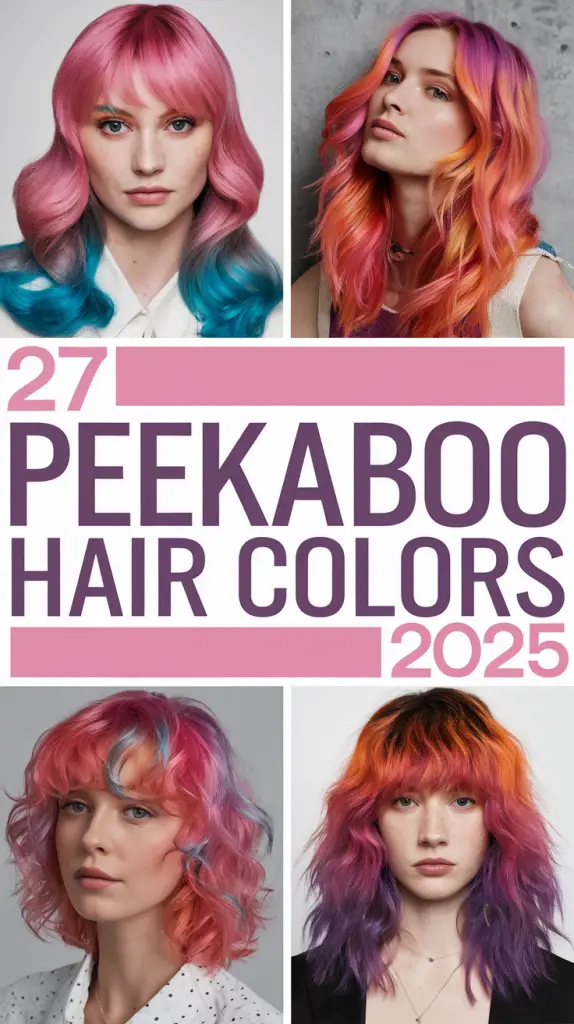 27 Peekaboo Hair Color Trends 2024-2025 for Brunettes, Short Cuts, and ...