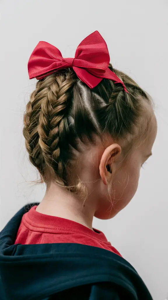 Cute Hairstyles for Kids: Messy Space Buns with Black Ribbons and ...