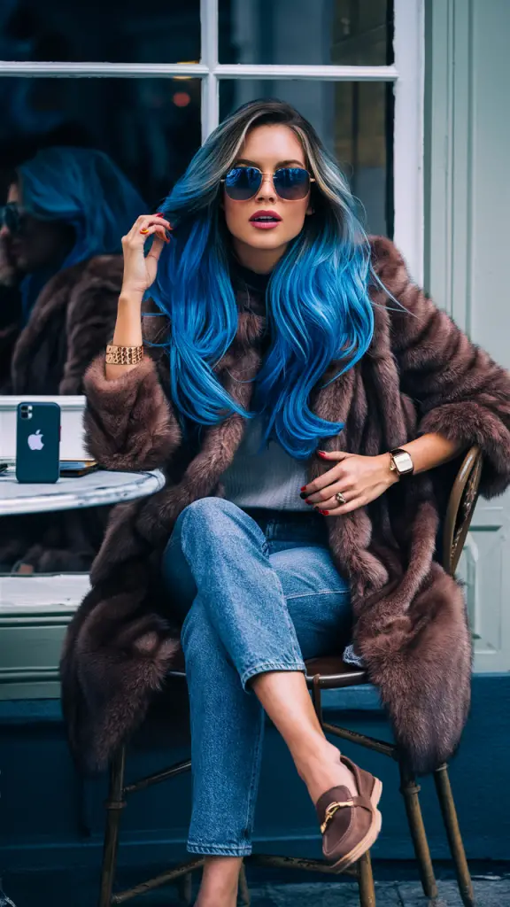 Trendy Blue Hairstyles for 2024: Sleek Bobs, Glamorous Waves, and ...