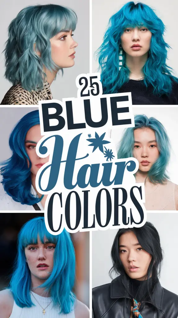Trendy Blue Hairstyles for 2024: Sleek Bobs, Glamorous Waves, and ...