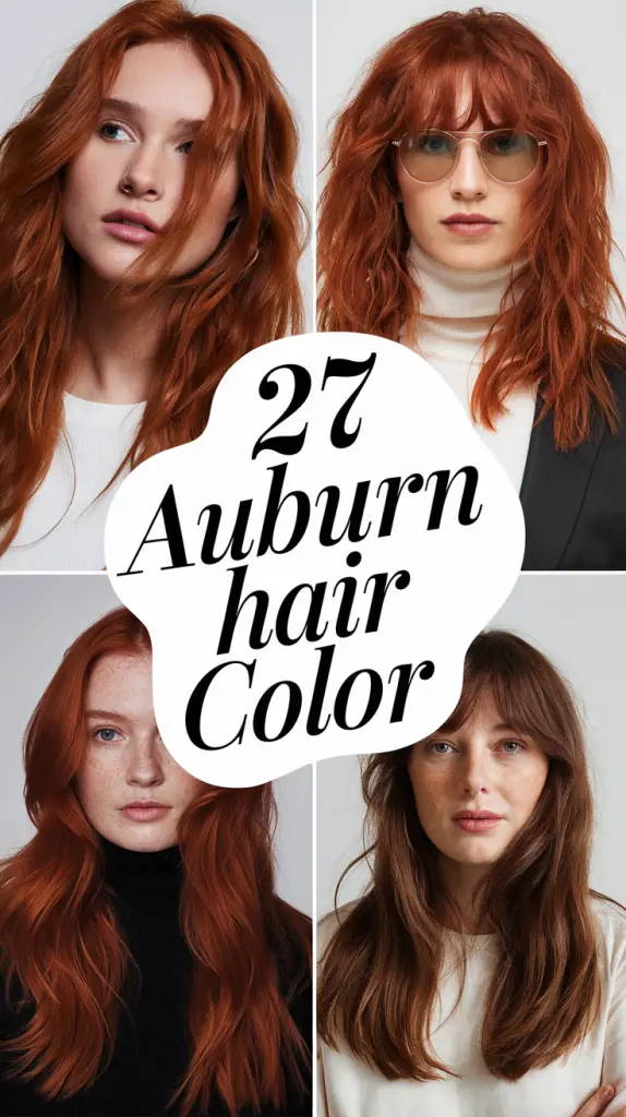 Auburn Hair Color Styles: Textured Waves, Sleek Braided Ponytail, and ...
