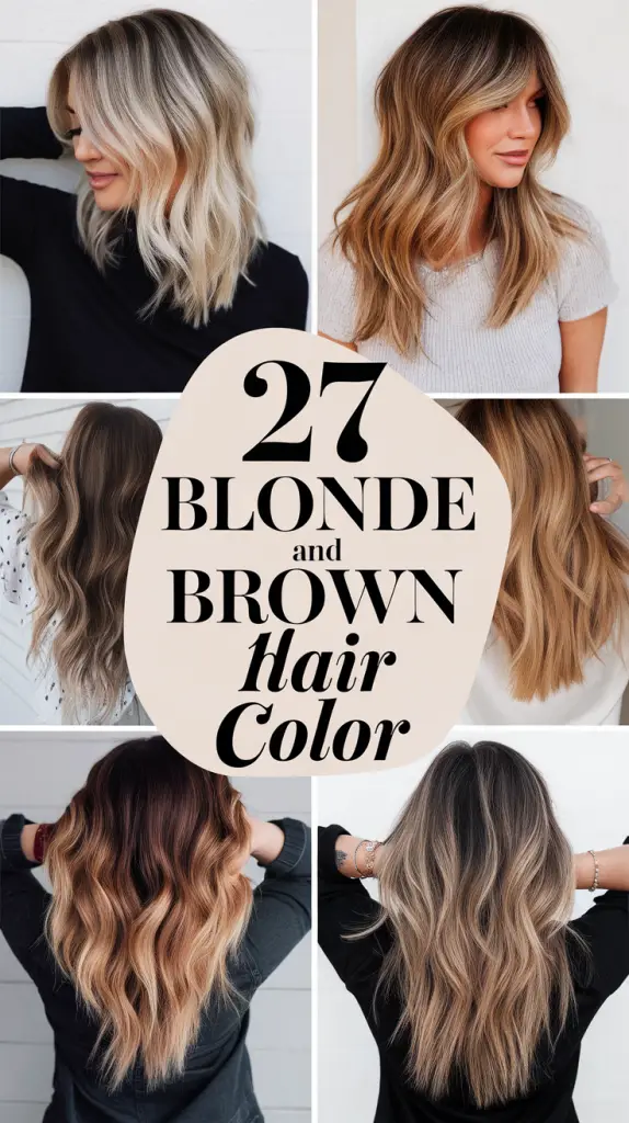 Blonde and Brown Hair Color Ideas: Balayage, Highlights, Two-Toned ...