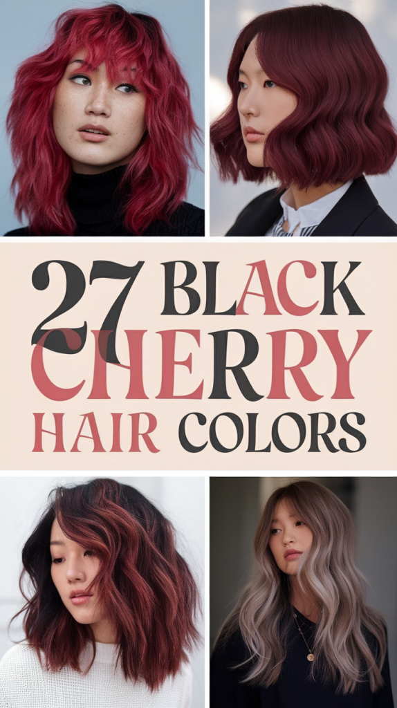 Explore Stunning Black Cherry Hair Colors with Highlights, Curls, and ...