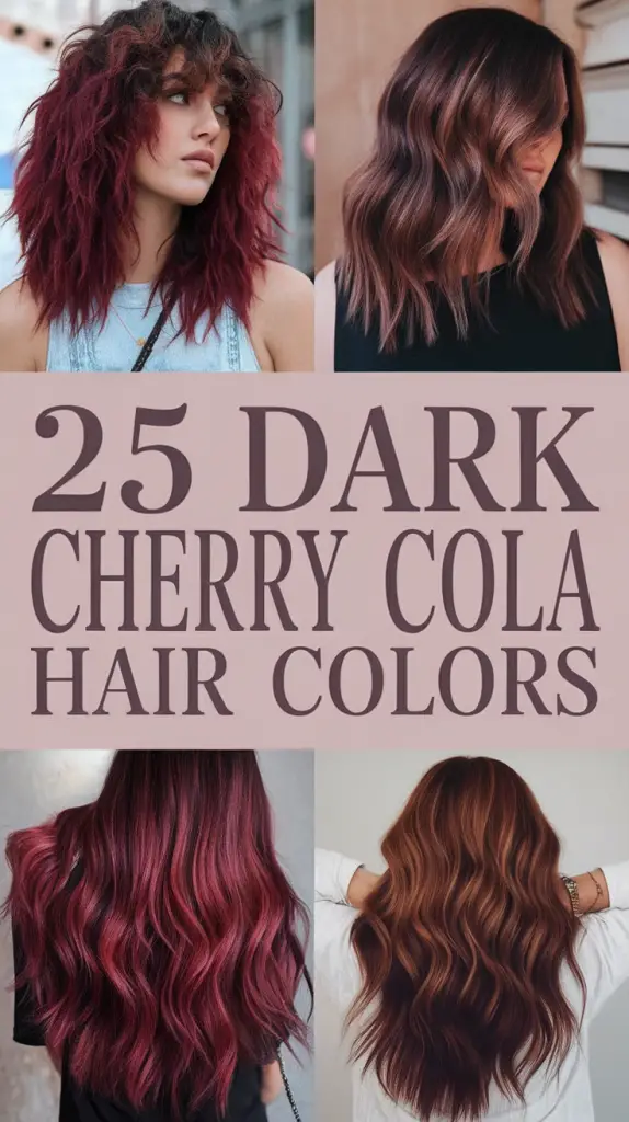 Dark Cherry Cola Hair Colors: Balayage, Highlights, Money Pieces, and ...