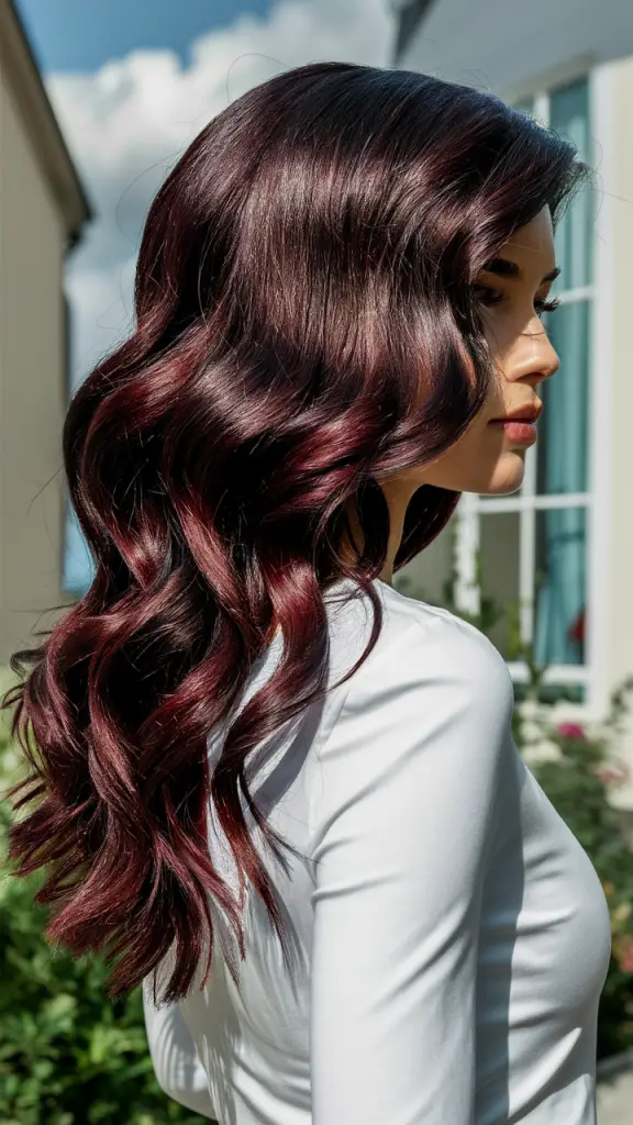 Explore Stunning Black Cherry Hair Colors with Highlights, Curls, and ...