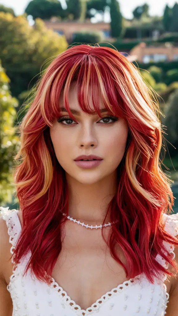 27 Stunning Red and Blonde Hair Color Ideas: Peekaboo, Ombre, Curly ...