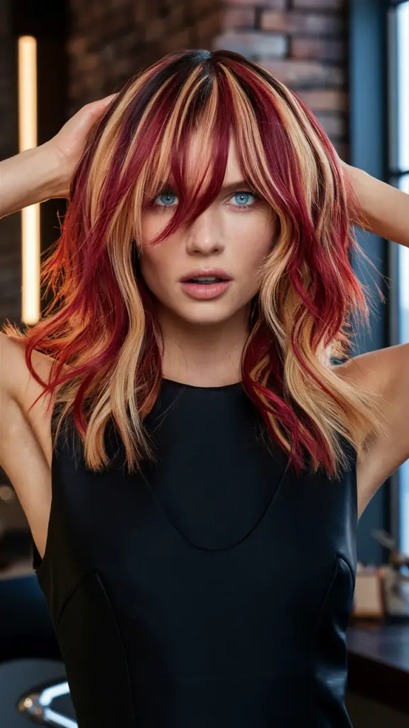 27 Stunning Red and Blonde Hair Color Ideas: Peekaboo, Ombre, Curly ...