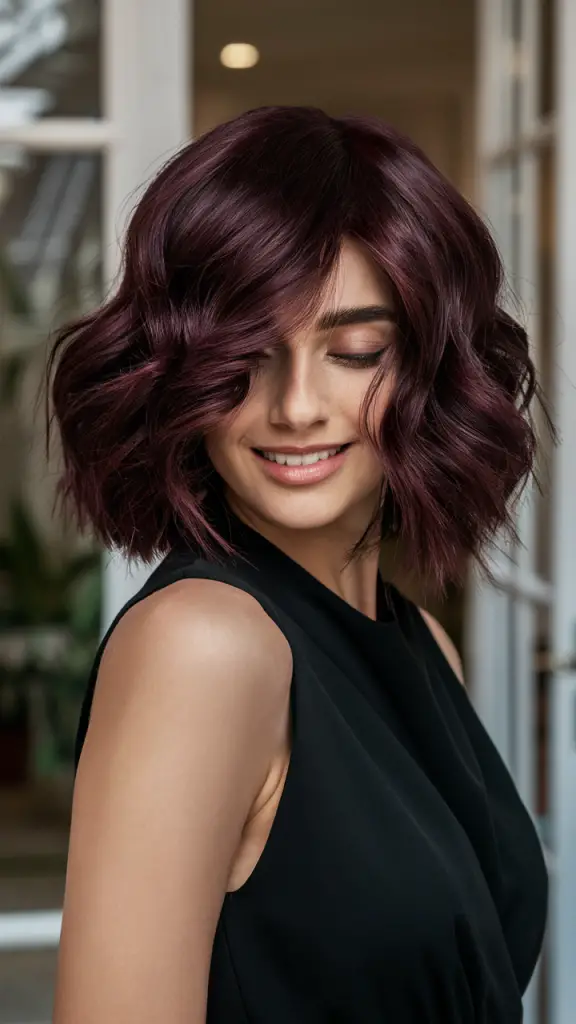 Explore Stunning Black Cherry Hair Colors with Highlights, Curls, and ...