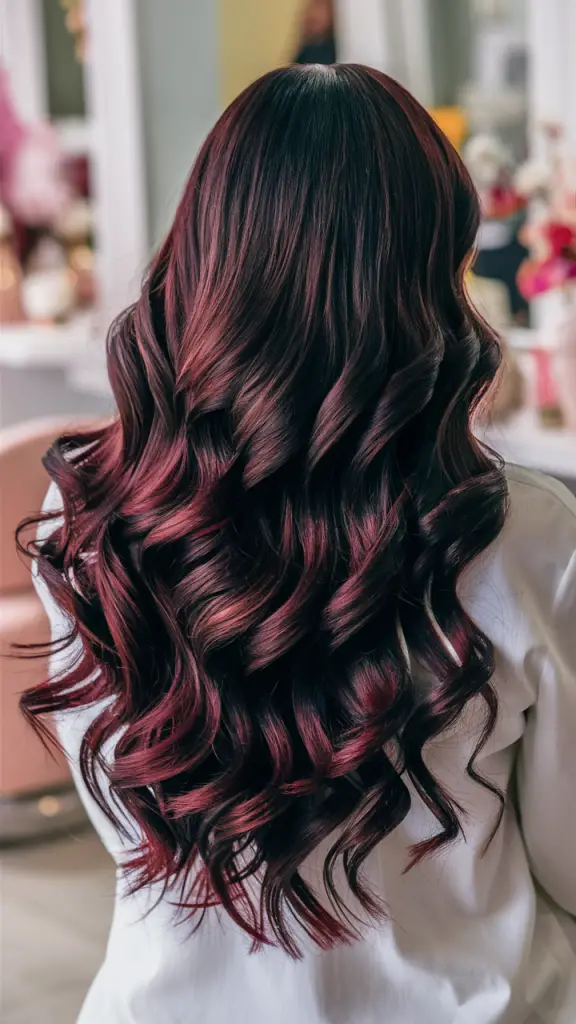 Explore Stunning Black Cherry Hair Colors with Highlights, Curls, and ...