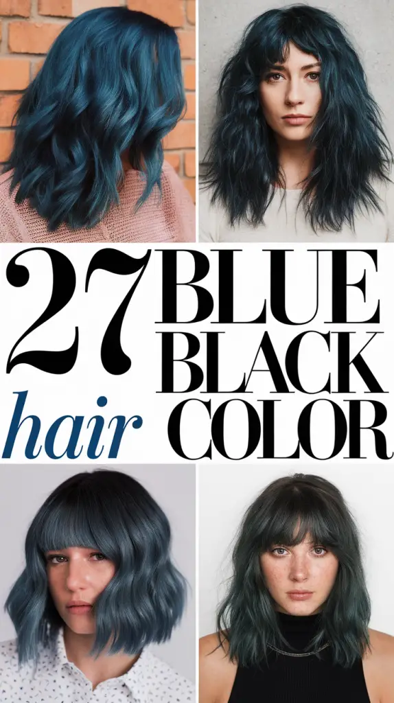 Blue Black Hair Color Ideas for All Lengths, Styles & Patterns: Short ...
