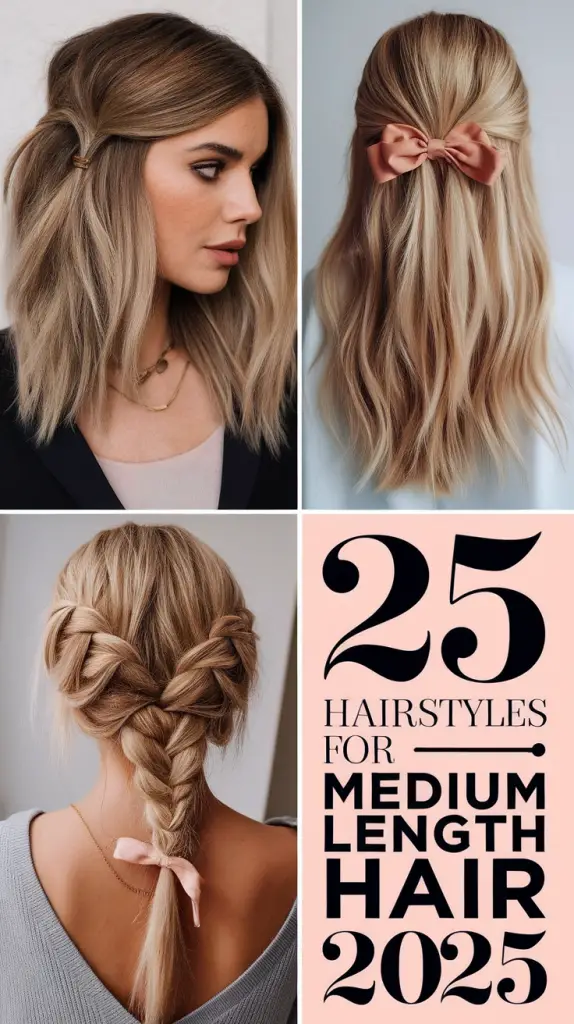 25 Hairstyles for Medium Length Hair Ideas 2025 - Easy, Prom, Indian ...