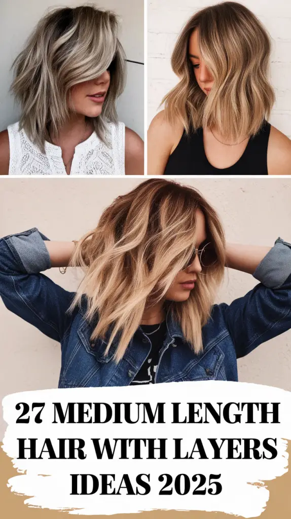 Medium Length Hair with Layers Ideas 2025: Stylish Haircuts with Bangs ...