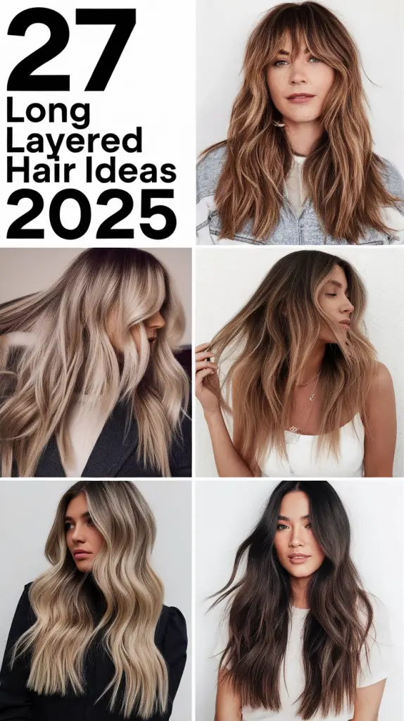 Long Layered Hair Ideas 2025: Cuts for Round Faces, Straight Styles ...