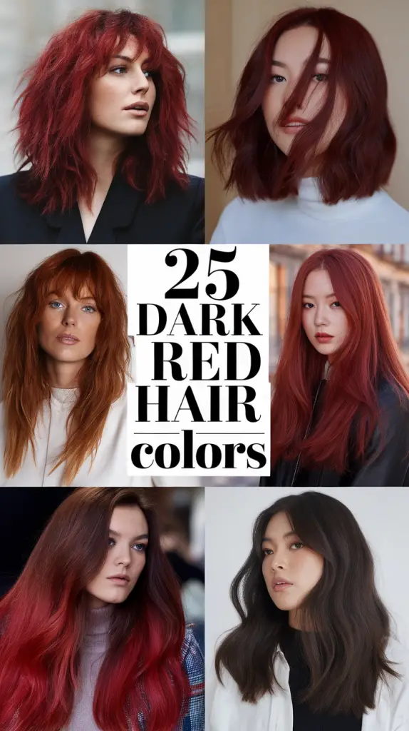 25 Stunning Dark Red Hair Color Ideas for Every Hair Pattern and Length ...