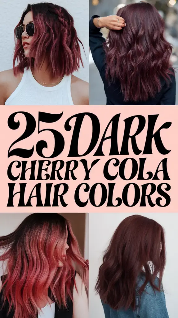 Dark Cherry Cola Hair Colors: Balayage, Highlights, Money Pieces, and ...