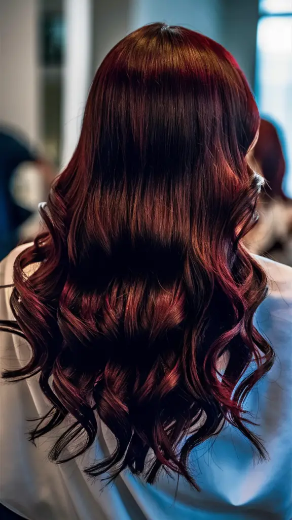 Explore Stunning Black Cherry Hair Colors with Highlights, Curls, and ...
