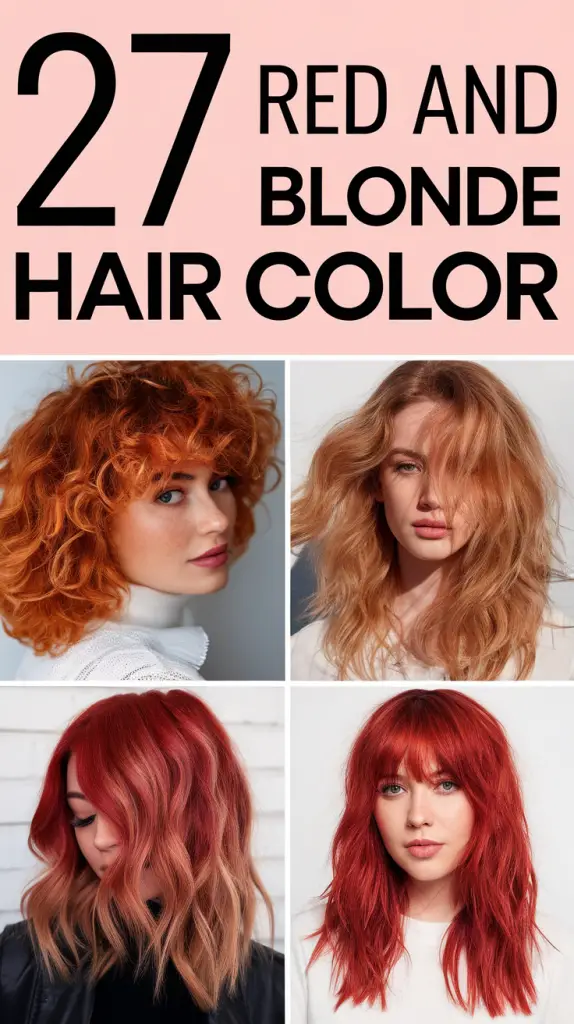 27 Stunning Red and Blonde Hair Color Ideas: Peekaboo, Ombre, Curly ...