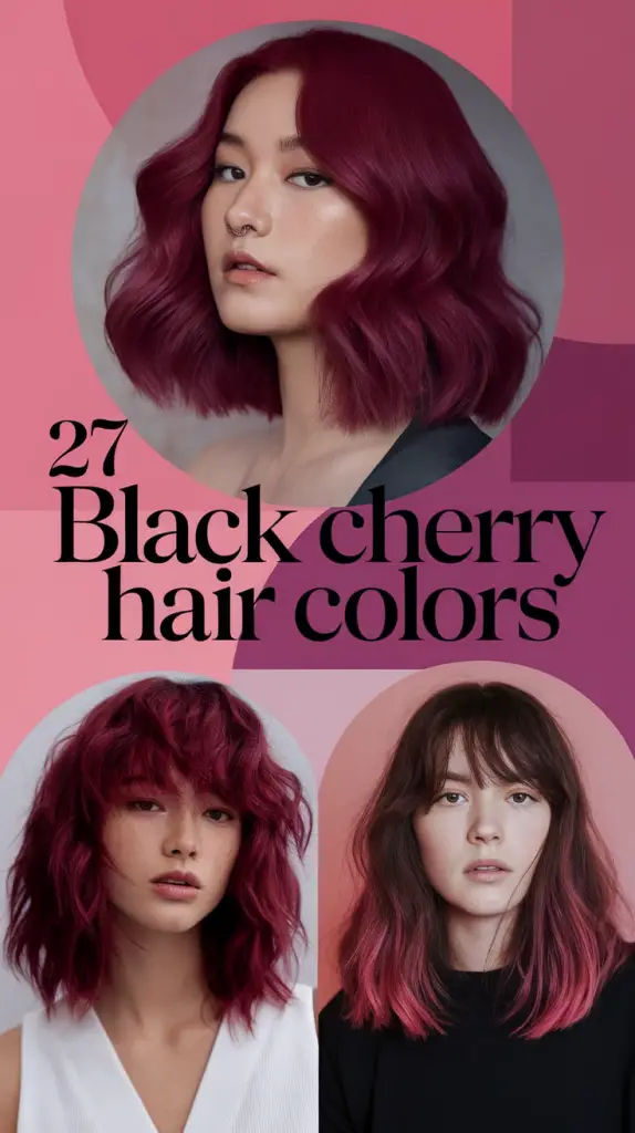 Explore Stunning Black Cherry Hair Colors with Highlights, Curls, and ...