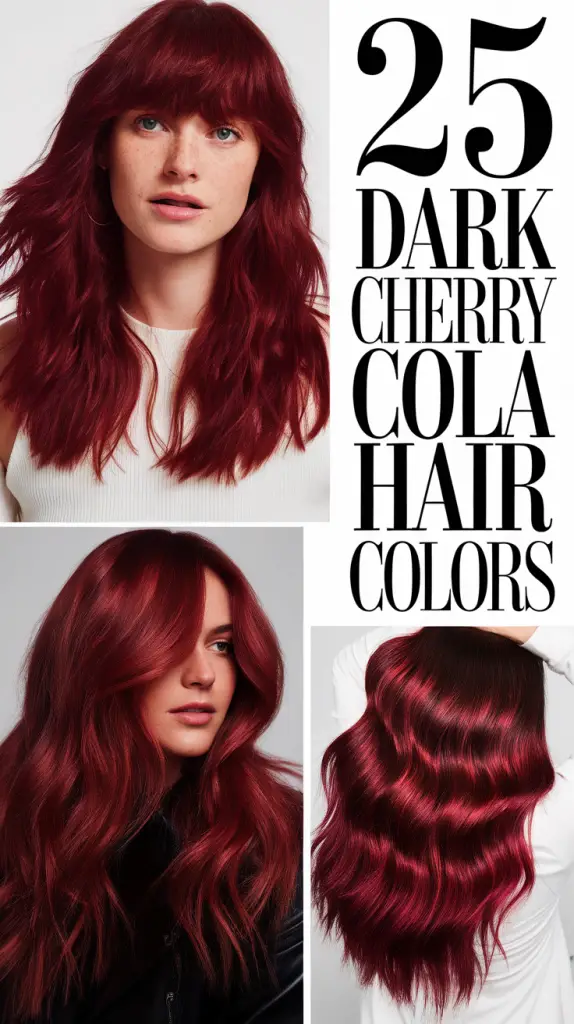 Dark Cherry Cola Hair Colors: Balayage, Highlights, Money Pieces, and ...