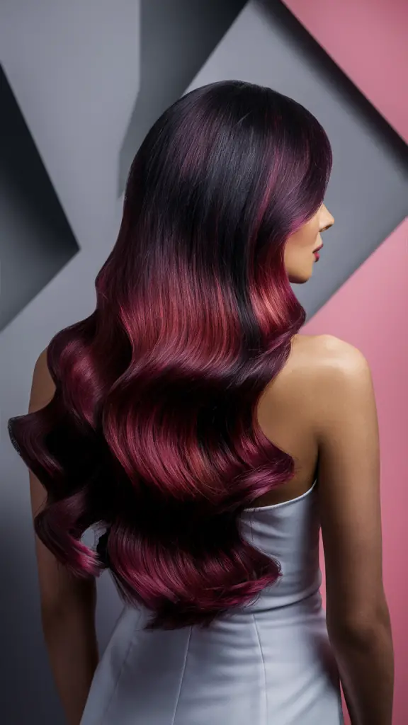 Explore Stunning Black Cherry Hair Colors with Highlights, Curls, and ...