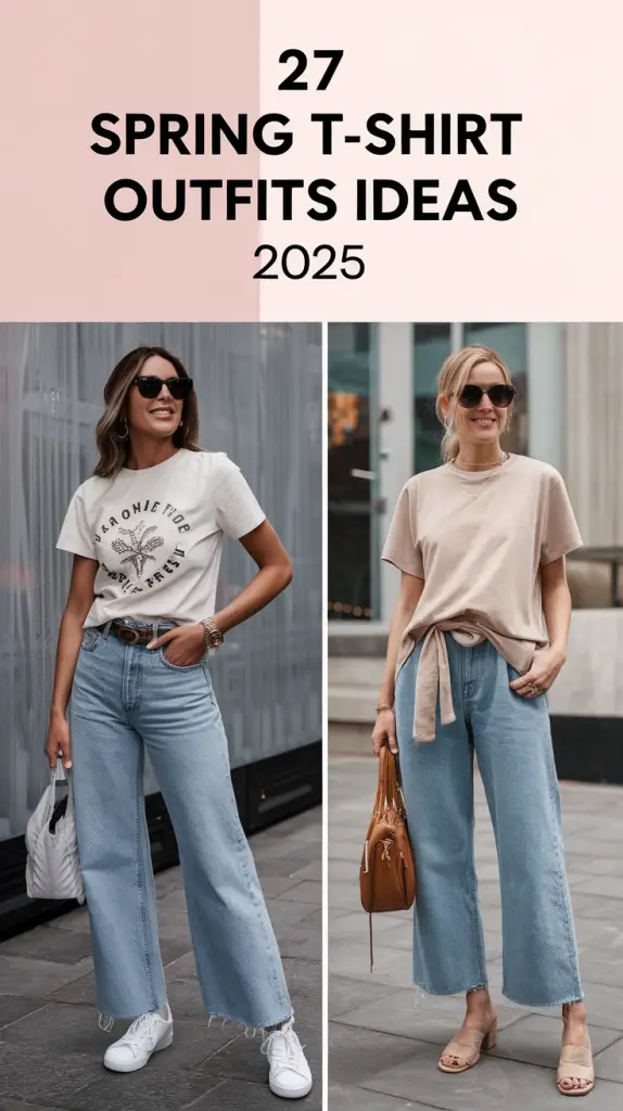 Spring T-Shirt Outfits Ideas 2025 - Oversized, Vintage, Graphic, and ...