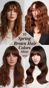 Spring Brown Hair Colors 2025: Dark, Chocolate, Honey Balayage Ideas ...