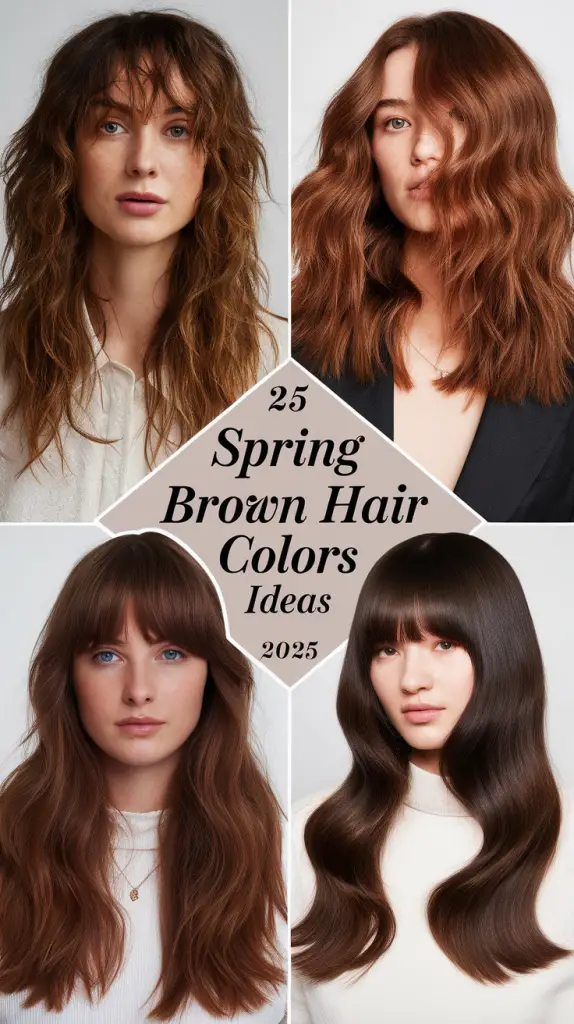 Spring Brown Hair Colors 2025: Dark, Chocolate, Honey Balayage Ideas ...