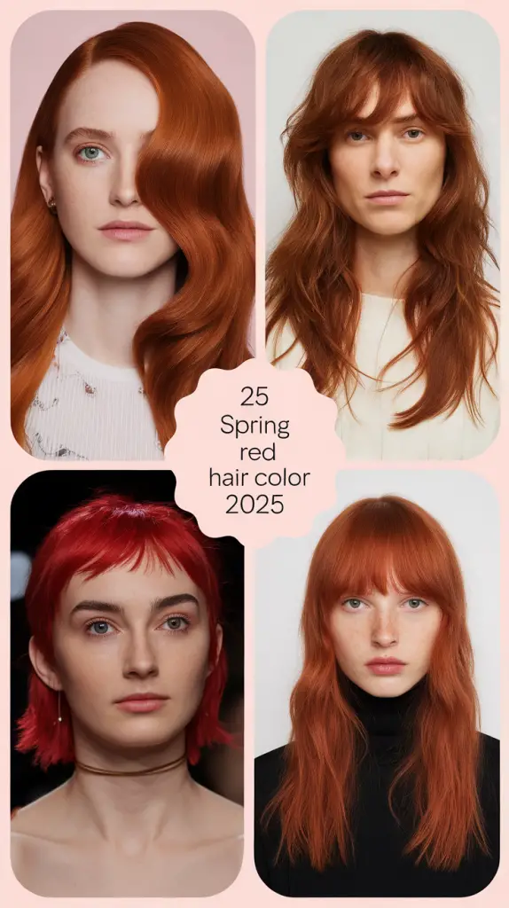 Spring Red Hair Color 2025 Trends for Women Brunette and Blonde Palette ...