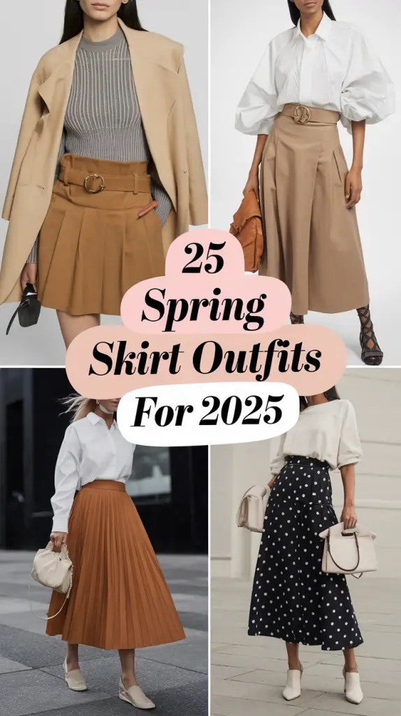 25 Trendy Spring Skirt Outfits for 2025: Casual, Work, Maxi, Pleated ...