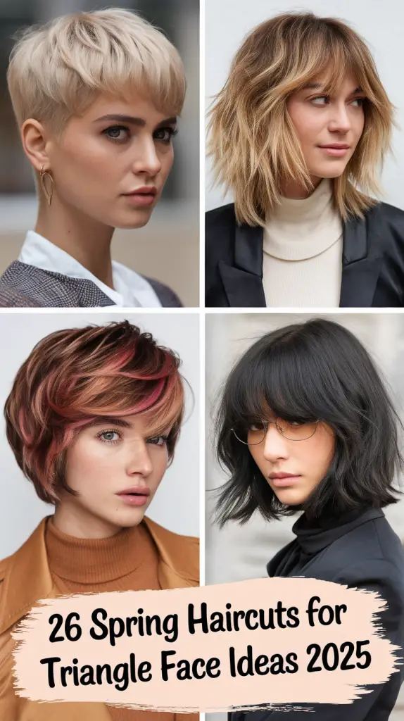 Best Spring Haircuts for Triangle Face Shape Women 2025: Short, Medium ...