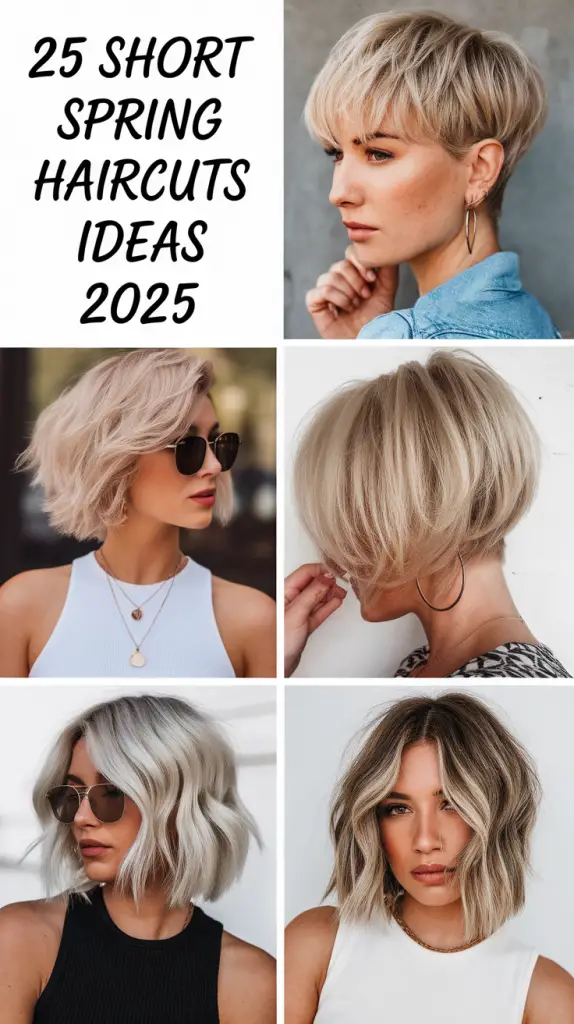 25 Short Spring Haircuts Ideas 2025 for Women: Blonde, Curly, Wavy, and ...