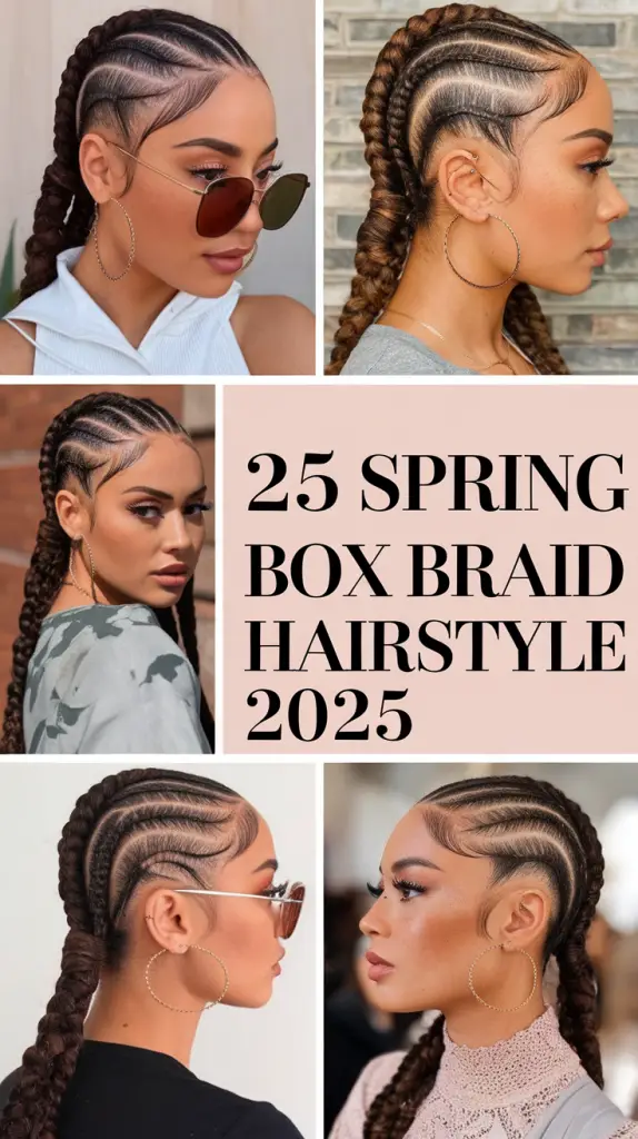 25 Trendy Spring Box Braid Hairstyles 2025: Knotless, Jumbo, Cornrow ...