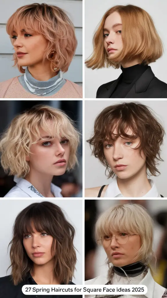 Best Spring Haircuts for Square Faces 2025 – Flattering Ideas for Short ...
