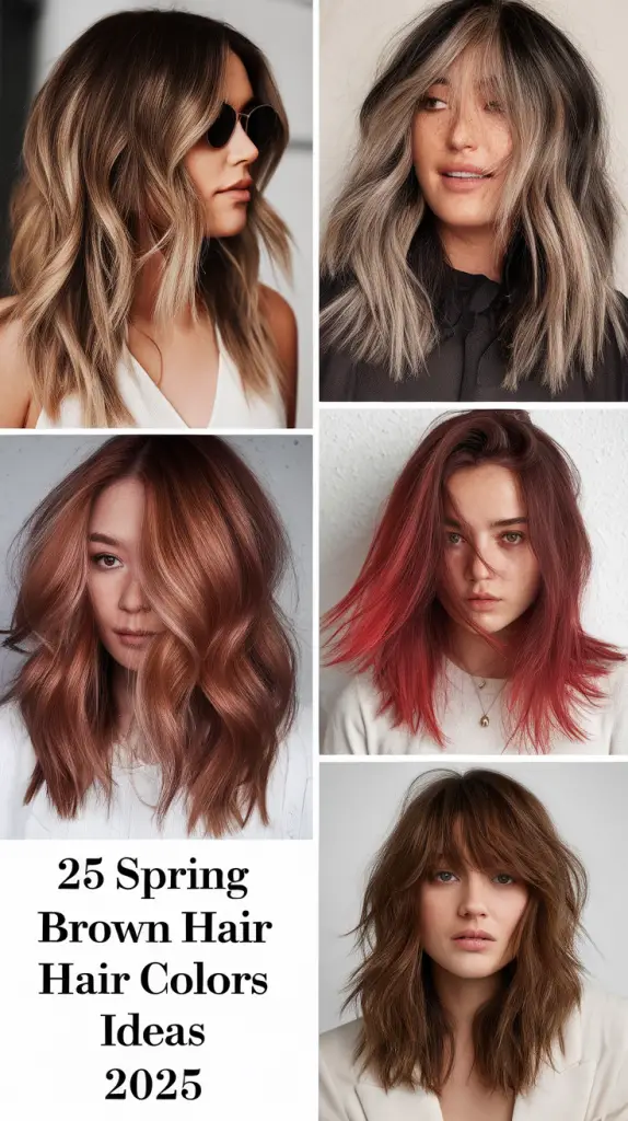 Spring Brown Hair Colors 2025: Dark, Chocolate, Honey Balayage Ideas ...