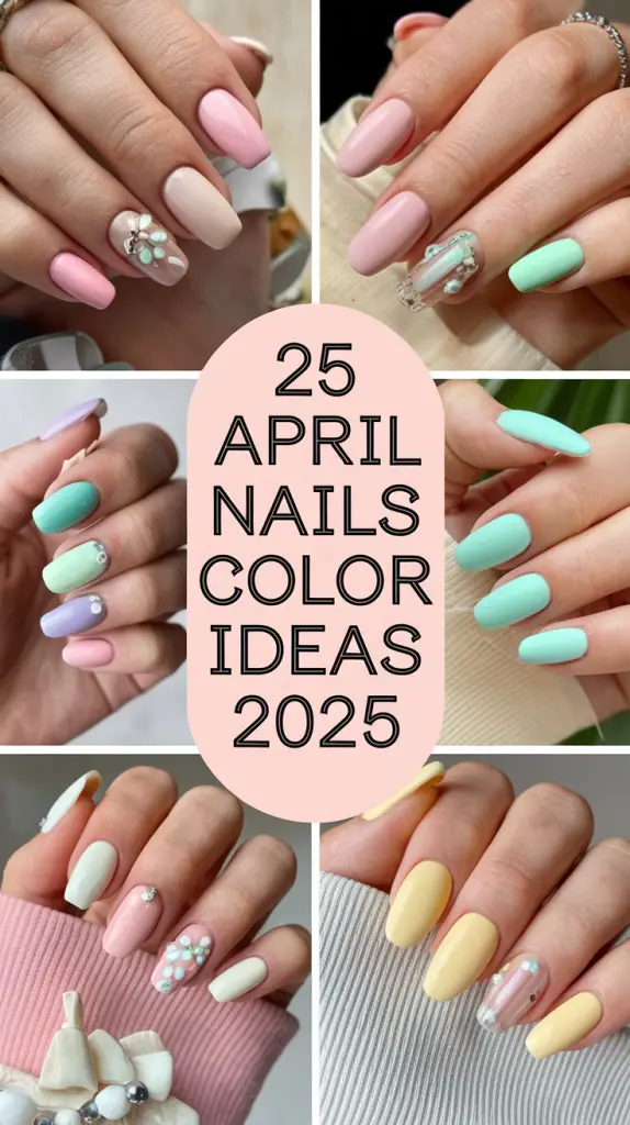 April Nails Color Ideas 2025 – Solid, Pastel, Ombre, and Bright Gel ...