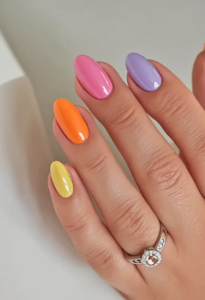 25 April Nails Color Ideas 2025 – Solid, Ombre, Colored French, Gel ...