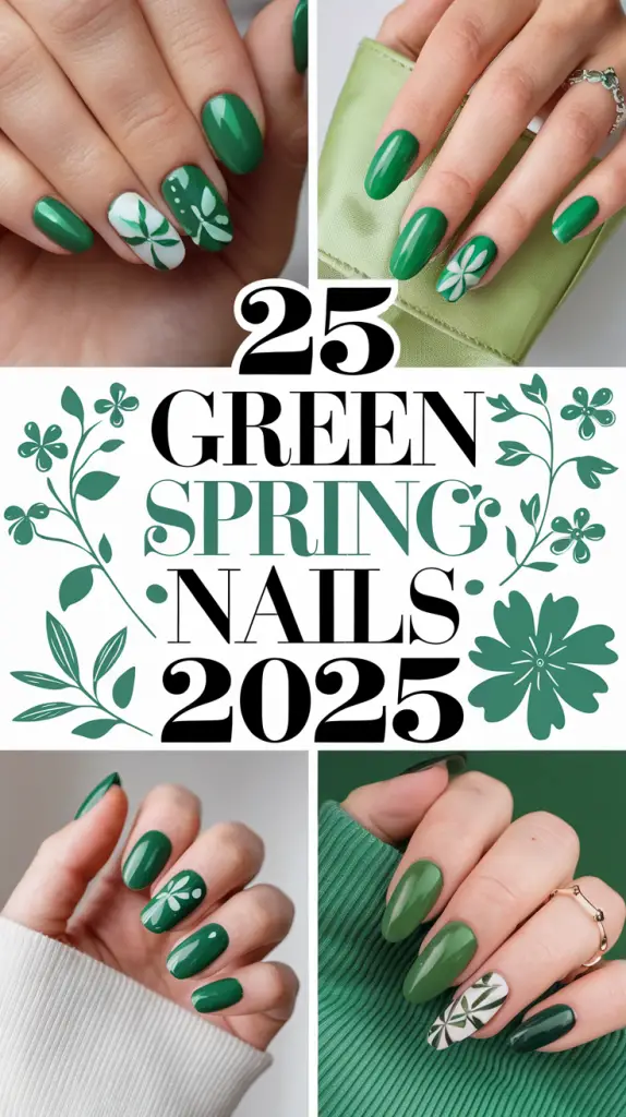 25 Green Spring Nails Ideas 2025 – Trendy and Simple Designs for March ...