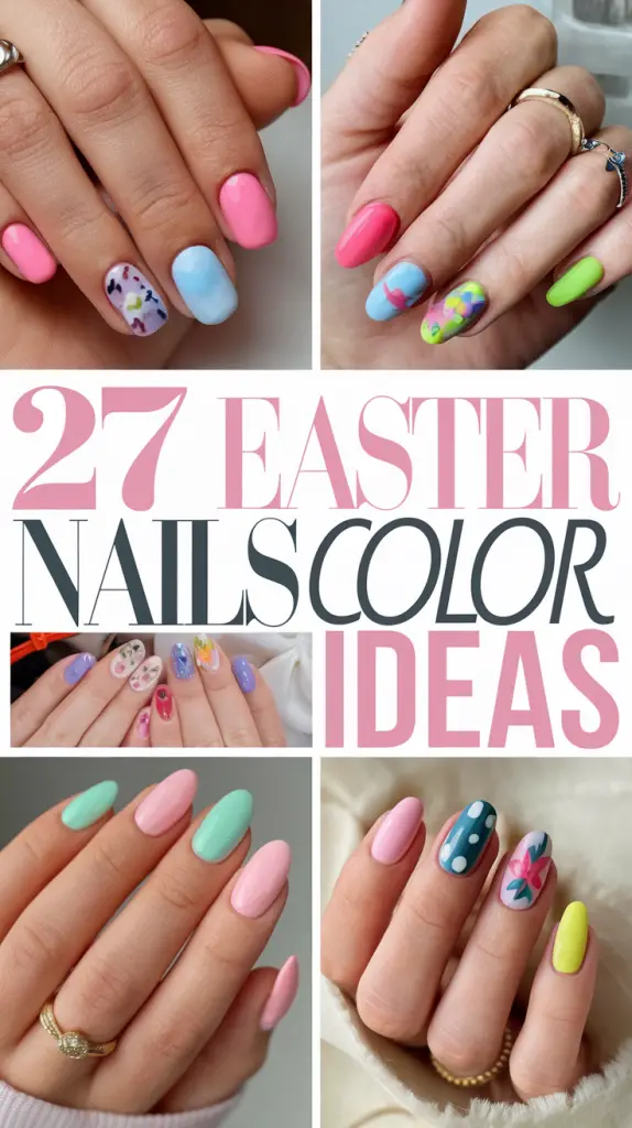 27 Easter Nails Color Ideas 2025 – Pretty Pastel, Spring Almond, Solid ...